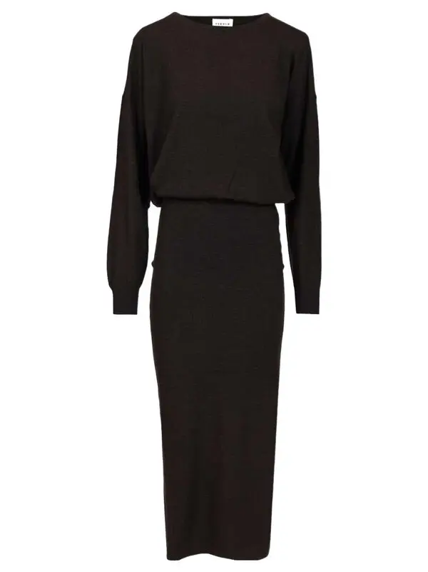P.a.r.o.s.h Boatneck Midi Dress - Brown