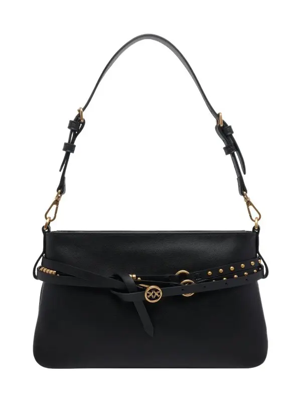 Pinko Strap Detailed Shoulder Bag - Black