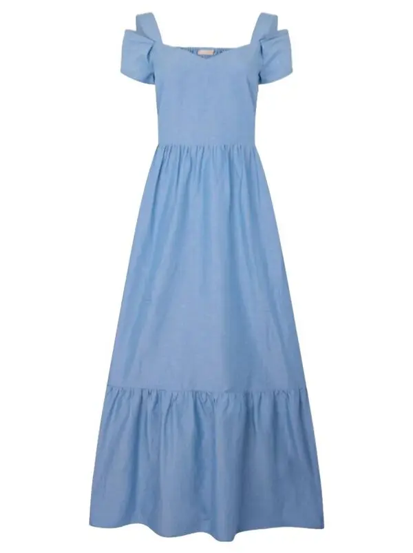 Liu Jo Maxi Dress With Bow Detail - Light Blue