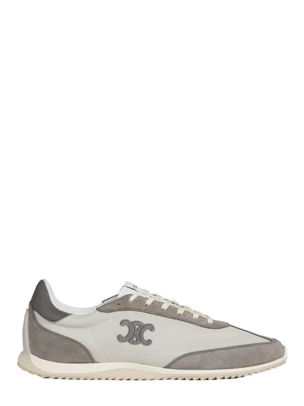 Celine Racer Sneakers In Nylon And Suede Calfskin - Gray