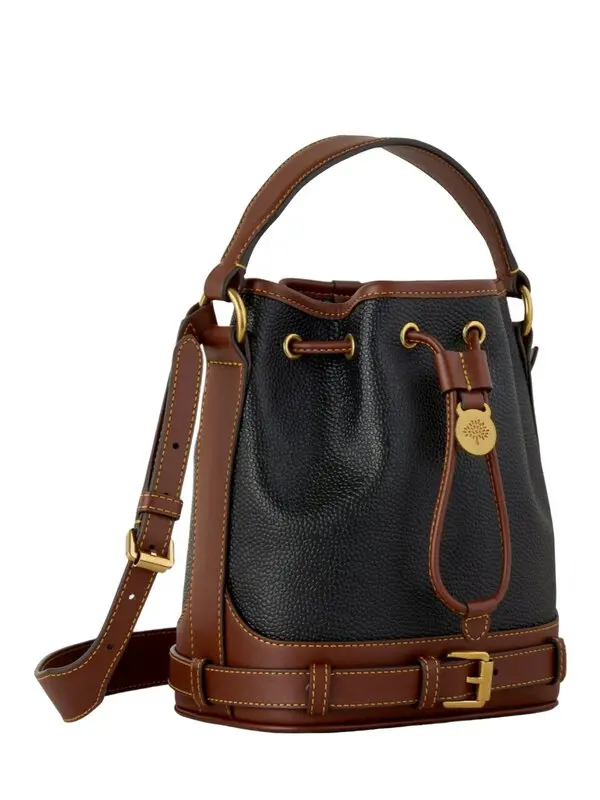 Mulberry Scotchgrain Buckle-detail Bucket Bag - Black