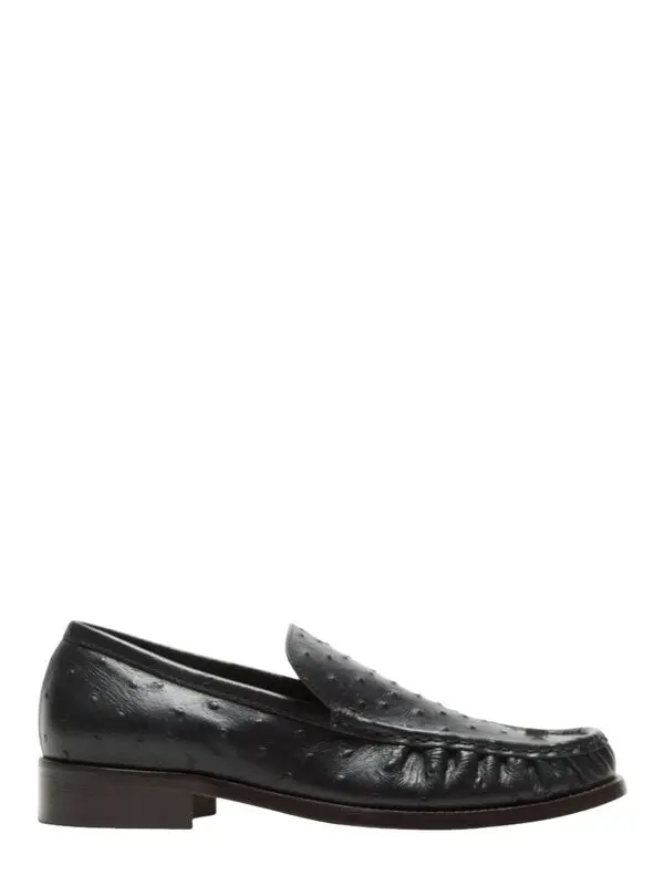 Acne Studios Embossed Detail Leather Loafers - Black