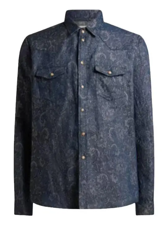 Etro Button-up Denim Shirt - Blue