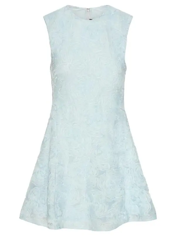 ROTATE BY BIRGER CHRISTENSEN Textured Mesh Mini Dress - Blue