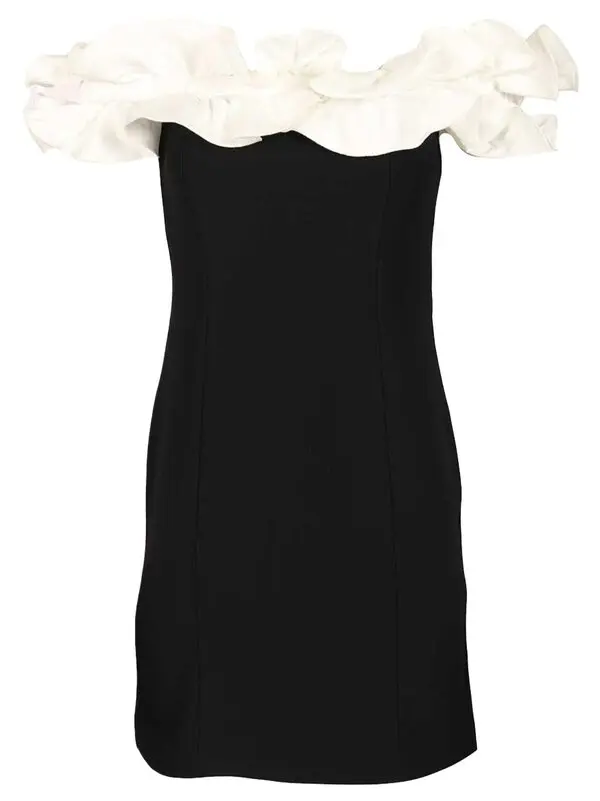 ROTATE BY BIRGER CHRISTENSEN Off-the-shoulder Ruffle Mini Dress - Black