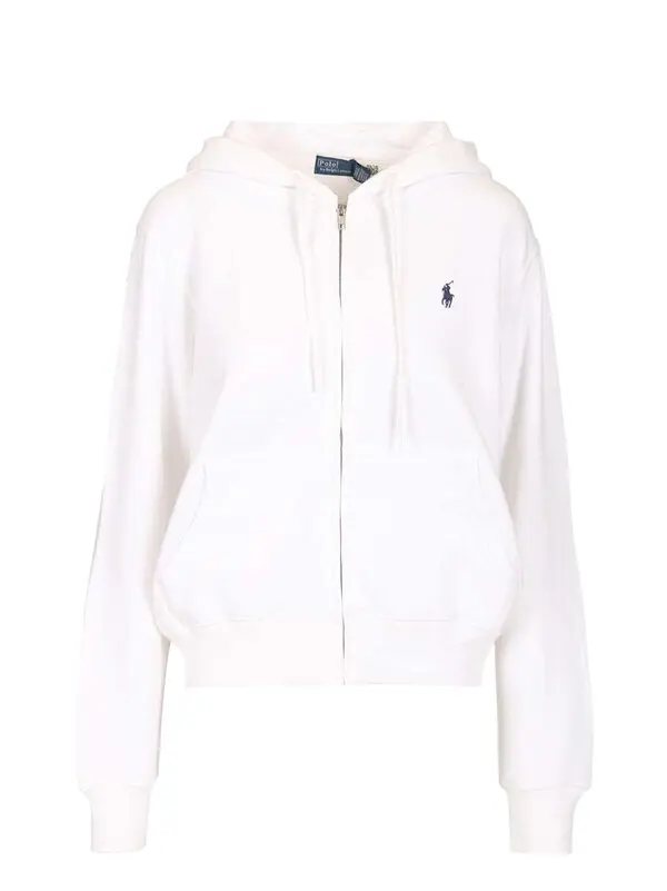 Polo Ralph Lauren Logo Zip-up Hoodie - White