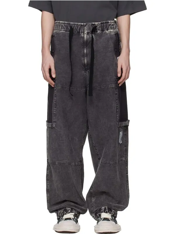 Mihara Yasuhiro Front-pocket Drawstring Trousers - Black