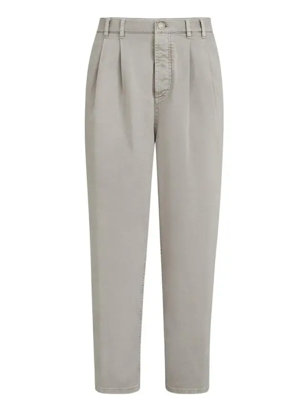 Brunello Cucinelli Garment-dyed Iconic Fit Five-pocket Trousers - Mud