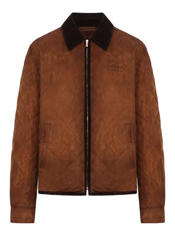 Miu Miu Quilted Zipped Jacket - Brown