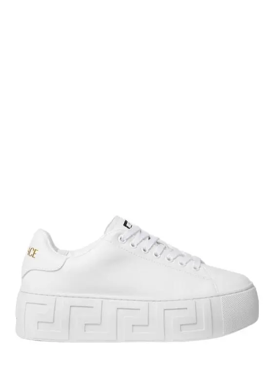 Versace La Greca Platform Sneakers - White