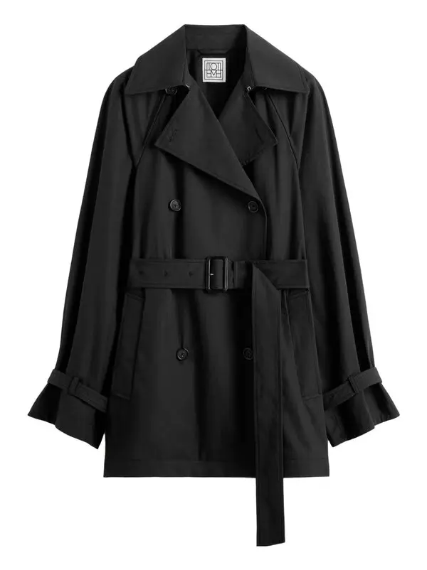 TOTEME Double-breasted Belted Trench Coat - Washedblack