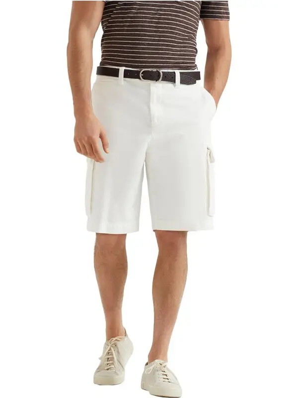 Brunello Cucinelli Cotton Bermuda Shorts With Multiple Pockets - White