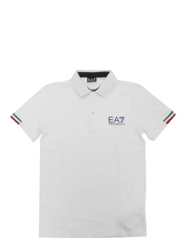 EA7 Lapel Logo Polo Shirt - White