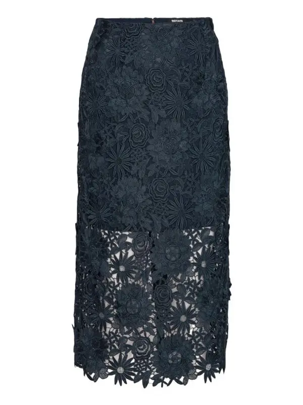ROTATE BY BIRGER CHRISTENSEN Floral Lace Midi Skirt - Black