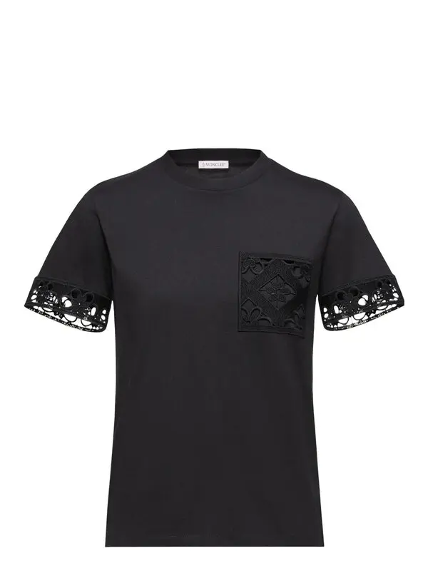 Moncler Lace Trim Pocket T-shirt - Black