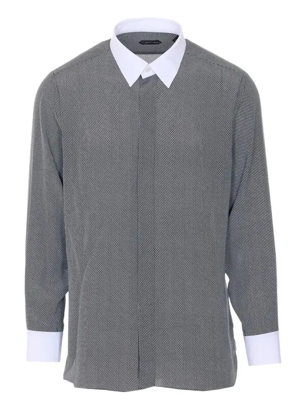 TOM FORD Long-sleeved Curved Hem Shirt - Gray