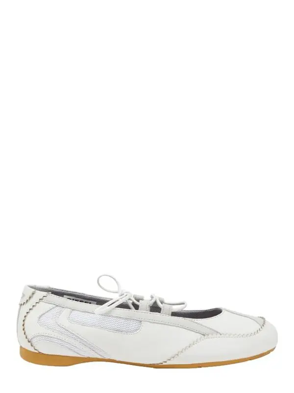 DIESEL® D-mile Leather Ballerina Flats - White