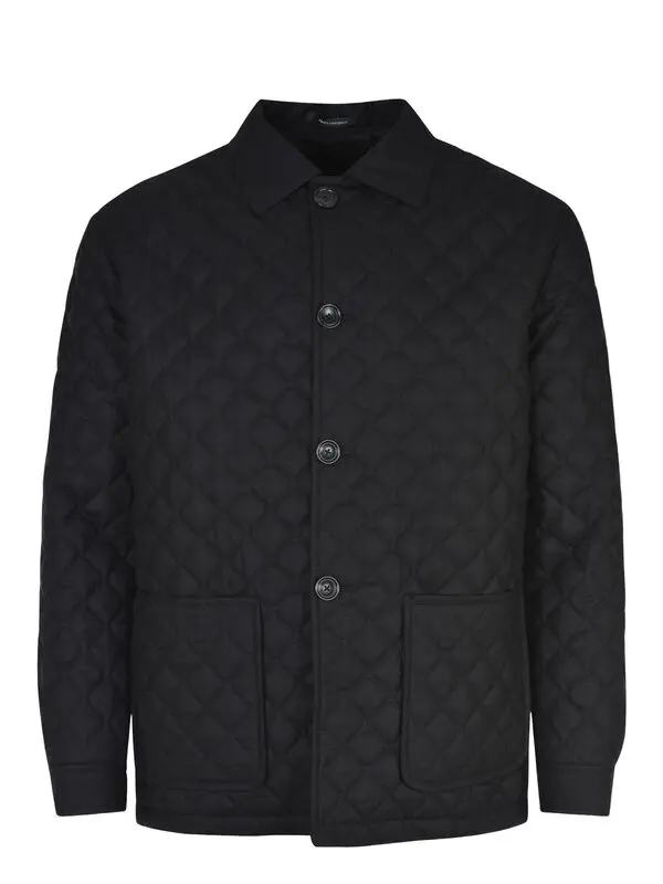 Tagliatore Quilted Shirt Collar Jacket - Black