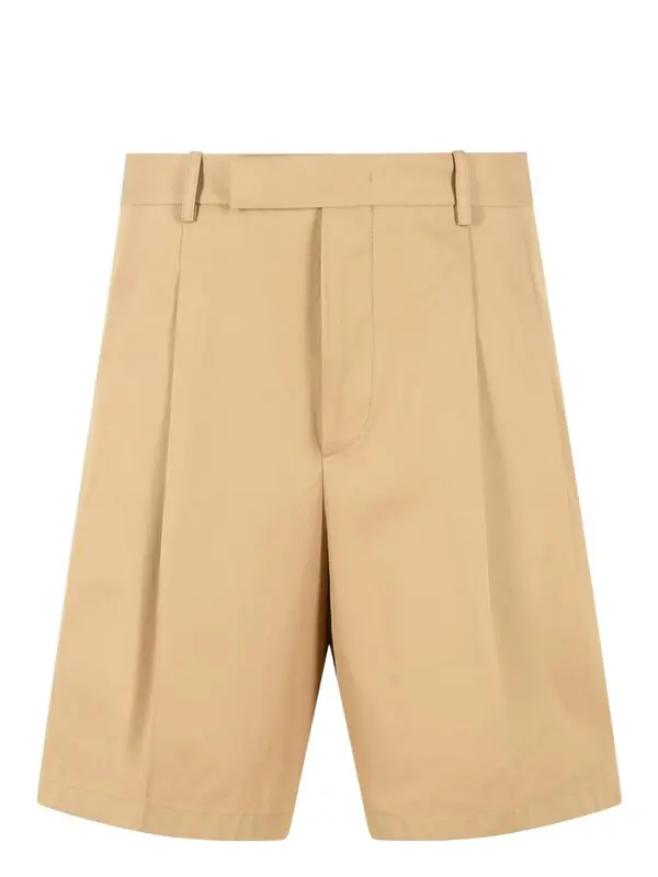 JIL SANDER Belt Loops Pleated Shorts - Beige