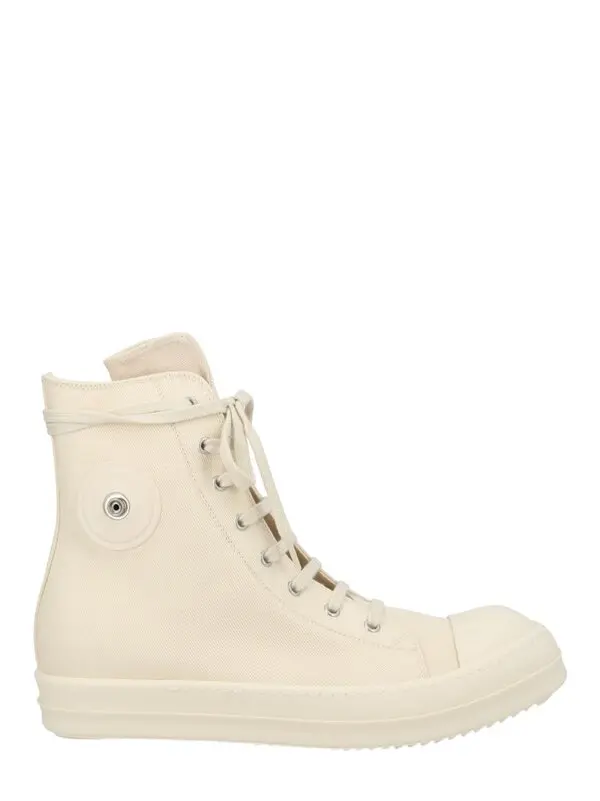 Rick Owens Lace-up High-top Canvas Sneakers - Nude