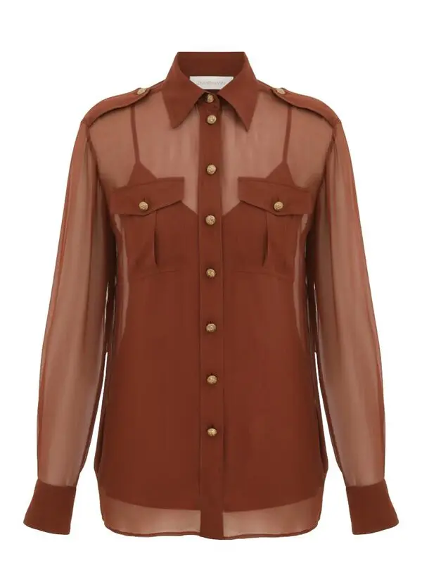 Zimmermann Memento Pocket Shirt - Tan