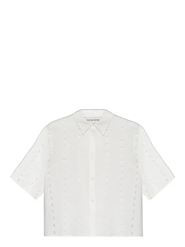 ANINE BING Lincoln Embroidered Shirt - White