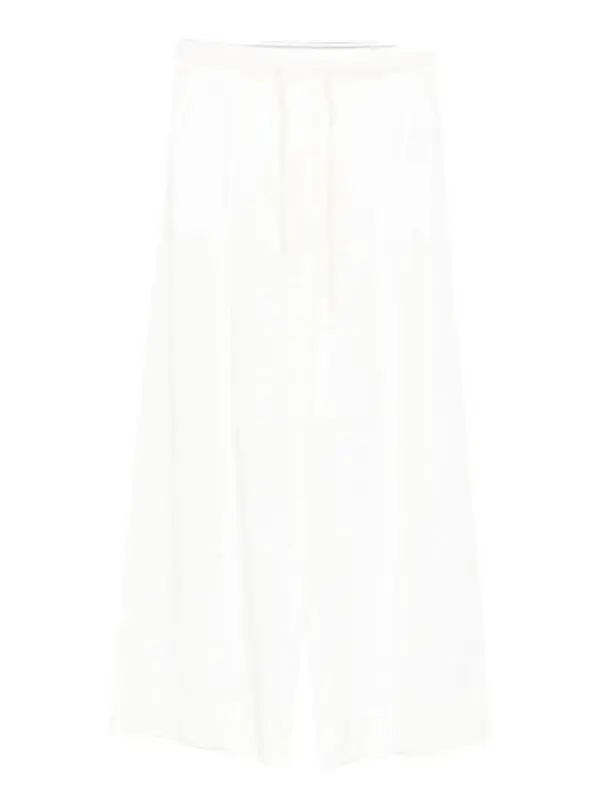 Soeur Drawstring Wide Leg Casual Pants - White