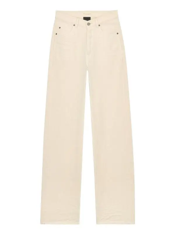 Saint Laurent V-waist Long Baggy Jeans - French Vanilla