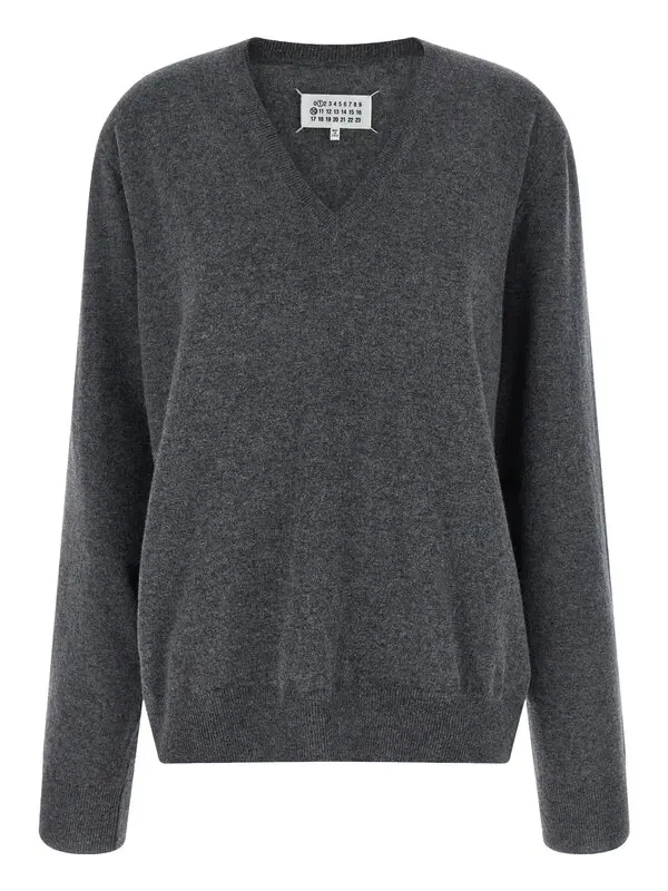MAISON MARGIELA Four Stitches V-neck Sweater - Grey