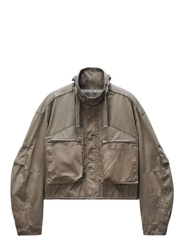 Alexander Wang Cropped Cargo Jacket - Military Green