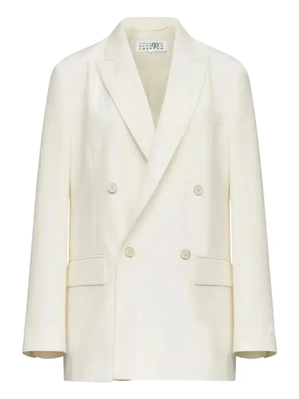 MAISON MARGIELA Double Breasted Blazer - White