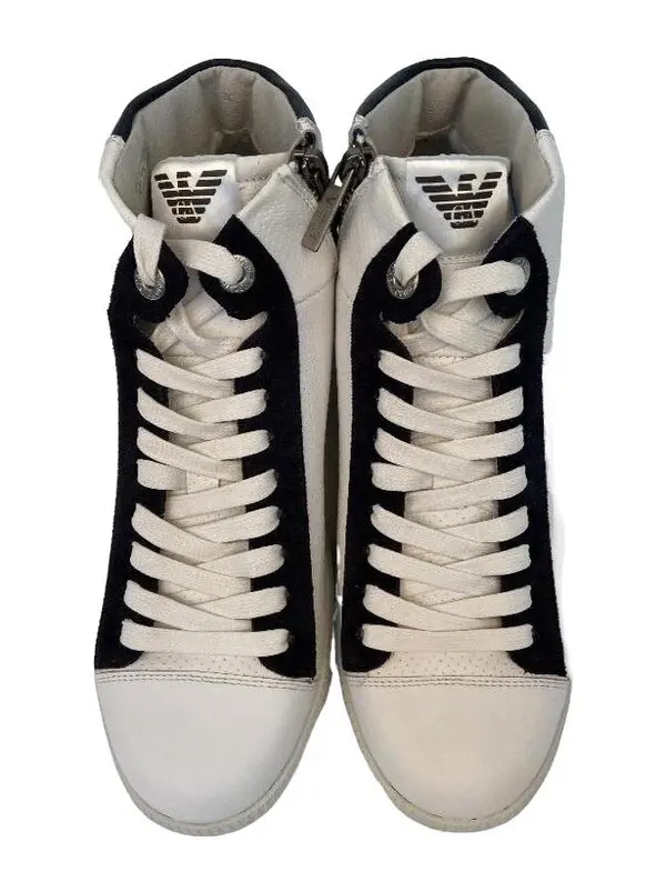 Emporio Armani High Top Logo Detail Sneakers - Multicolor