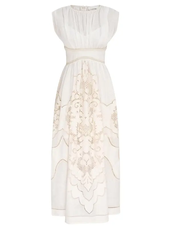 Zimmermann Daylight Embroidered Maxi Dress - Cream