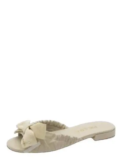 Prada Bow Detail Slip-on Sandals - Ivory