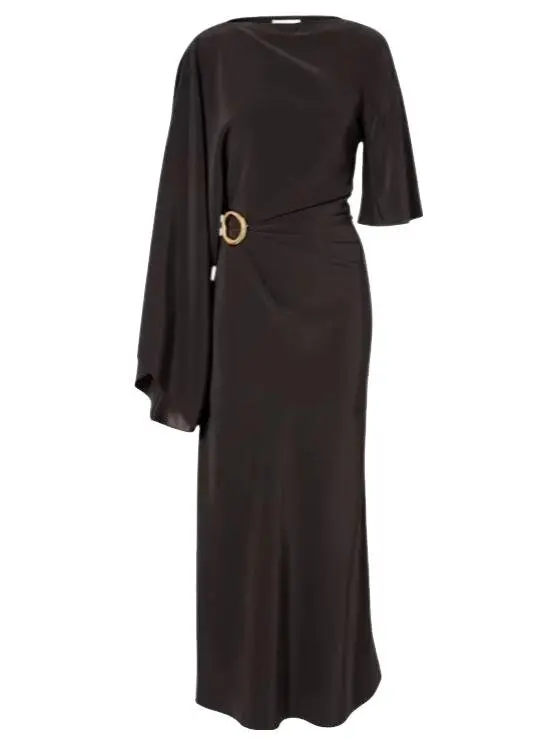 JOSEPH Draped Ring Detail Dress - Black