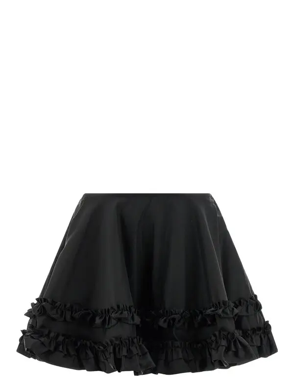 GANNI Duchesse Mini Frill Skirt - Black