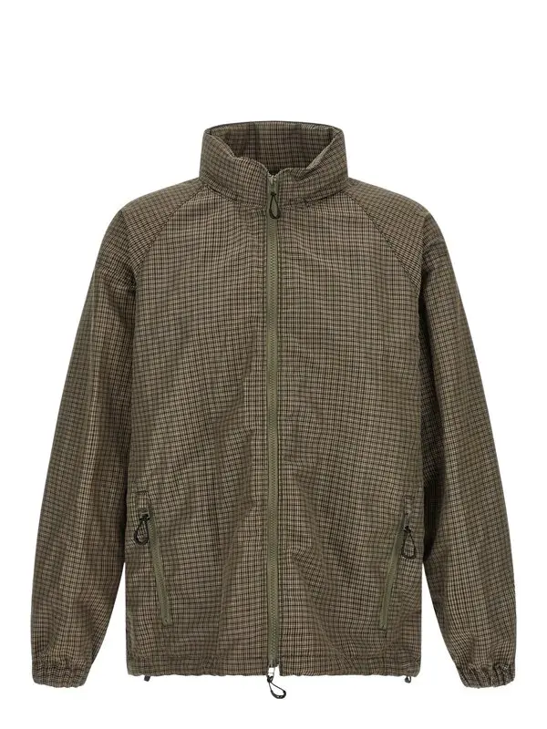 Comme Des Garçons Checked Stand-up Collar Jacket - Green