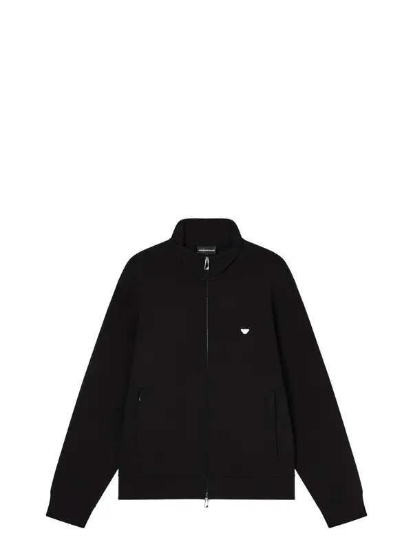 Emporio Armani Logo Full Zip Sweatshirt - Black