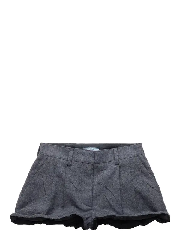 Prada Logo Patch Shorts - Anthracite Gray