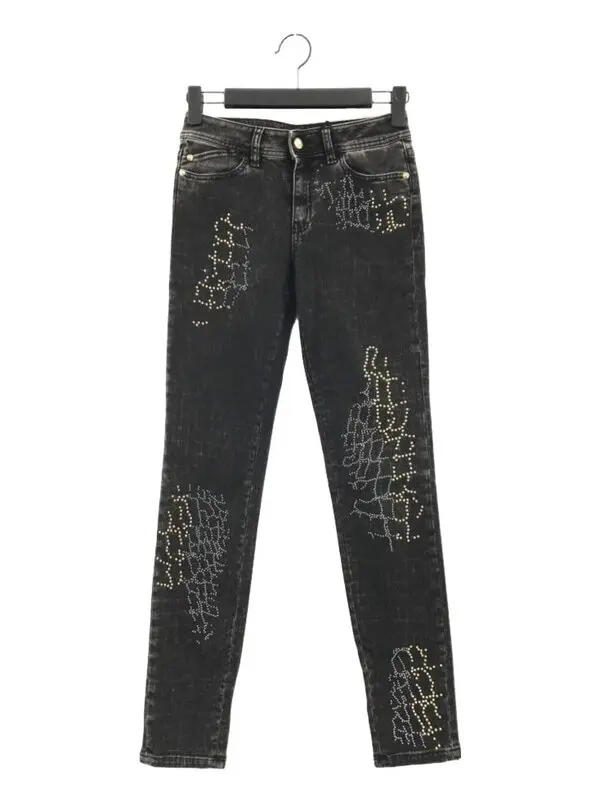 Just Cavalli Embellished Denim Pants - Black