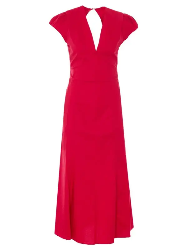 TWINSET V-neck Maxi Dress - Red