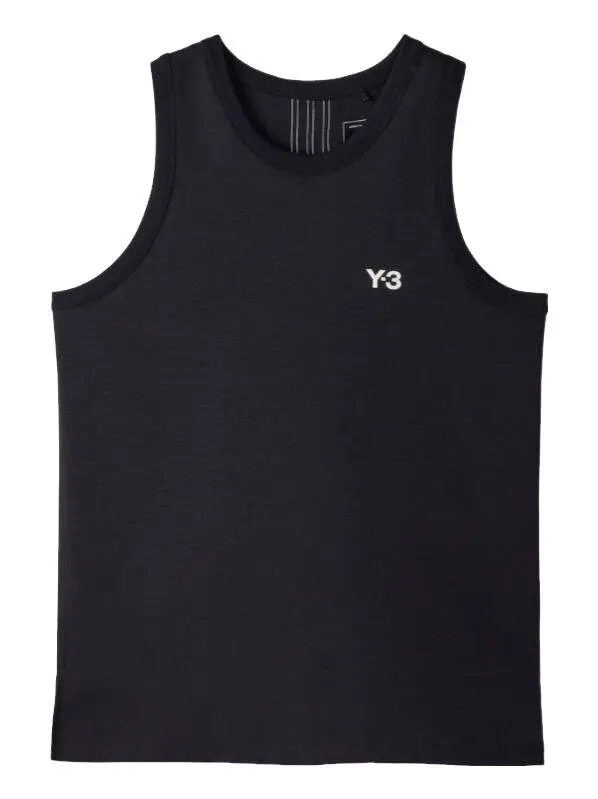 Y3 Logo Printed Crewneck Tank Top - Black
