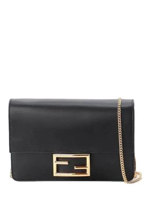 Fendi Leather Shoulder Bag - Black