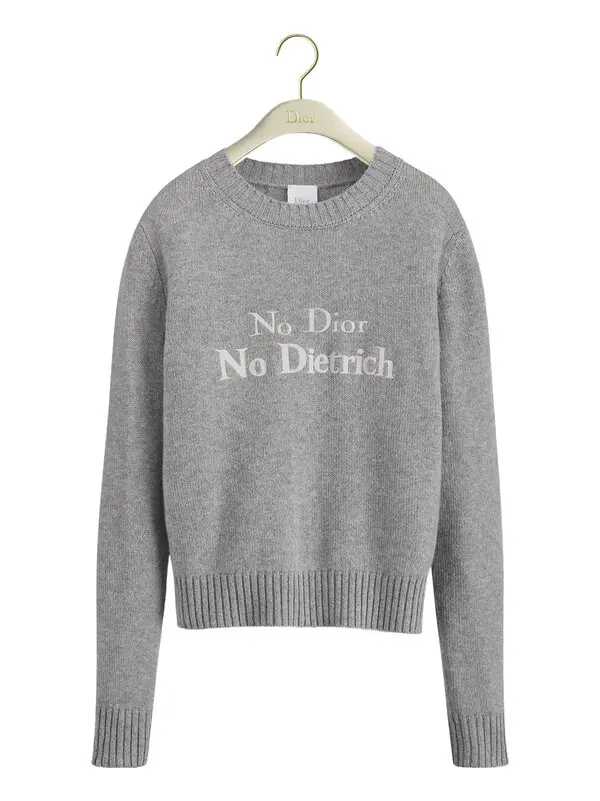 Dior Embroidered Crew Neck Sweater - Gray