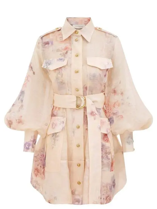 Zimmermann Hypnotic Utility Mini Dress - Nude