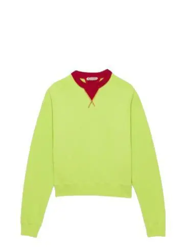 J.W.ANDERSON Jw Anderson Contrast V-insert Sweater - Lime/red