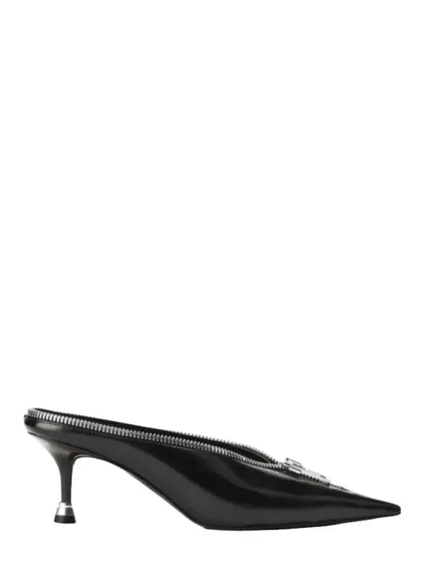 Alexander Wang Akila Zip Closed Toe Mules - Black