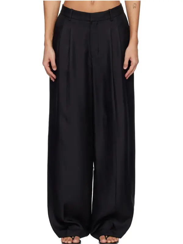 LISA YANG Pleated Straight-leg Pants - Black