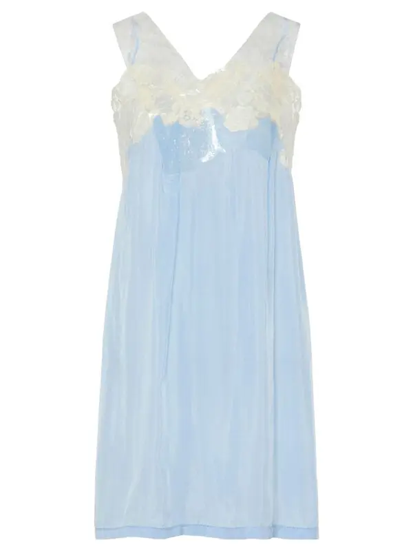 MAISON MARGIELA Taped Slip Dress With Lace Detailing - Light Blue