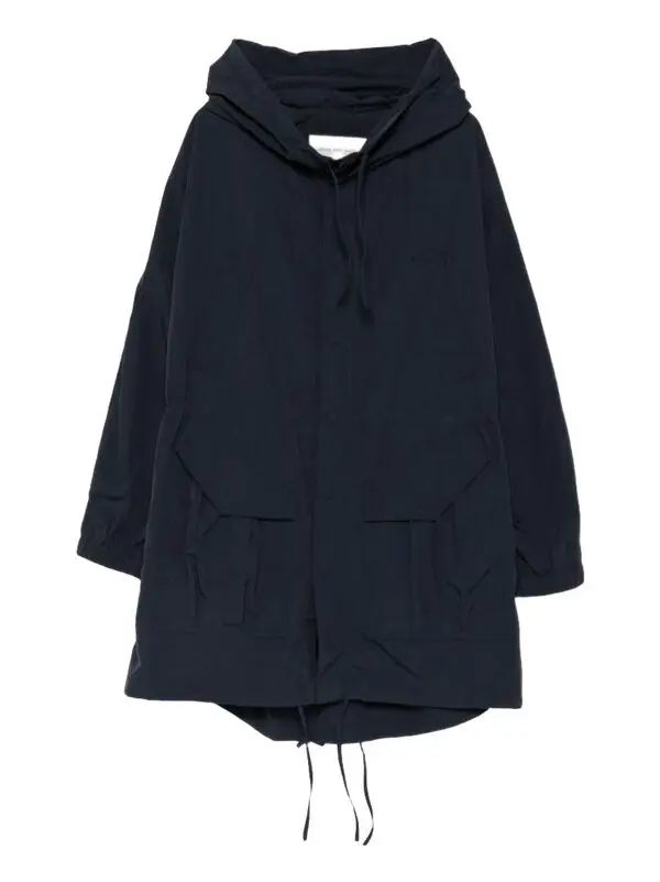 Dries Van Noten Long Sleeve Hooded Jacket With Drawstring And Pockets - Black
